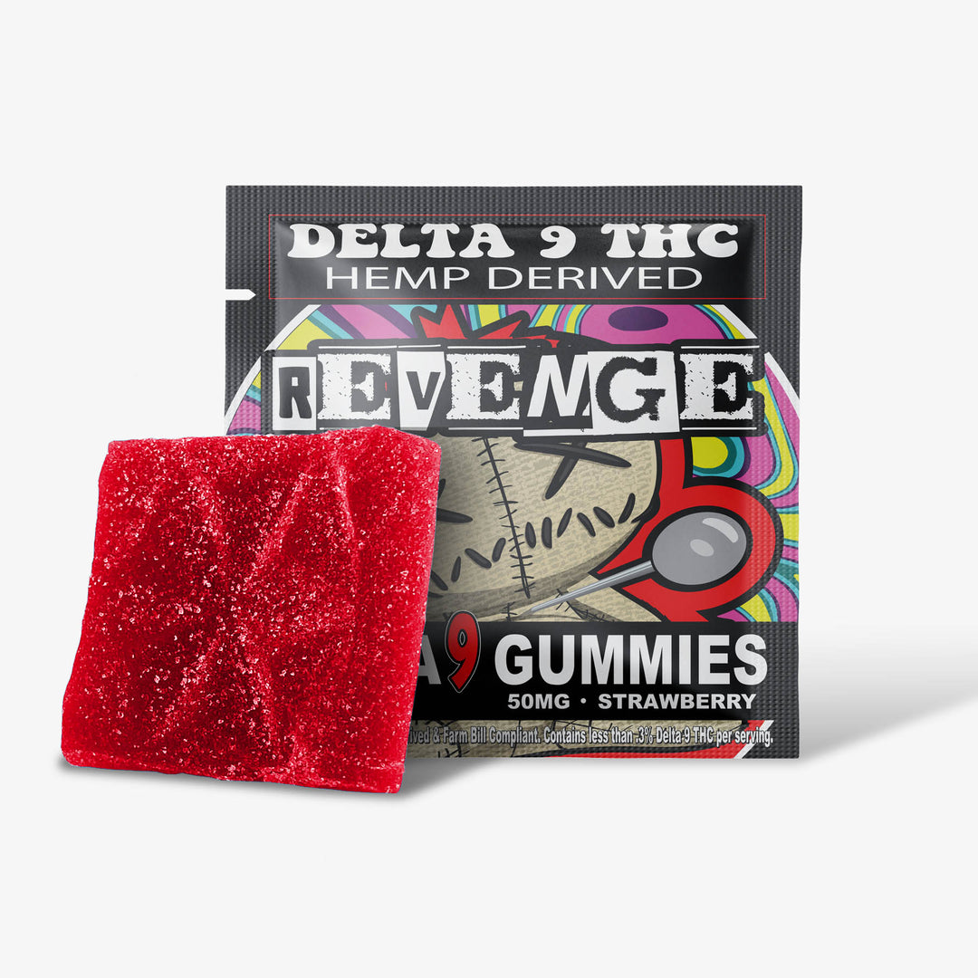 SINGLE DELTA 9 GUMMY / 50MG / STRAWBERRY / REVENGE – New Standard Hemp ...